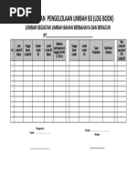 Logbook Penyimpanan Limbah b3 & Domestik Harian | PDF