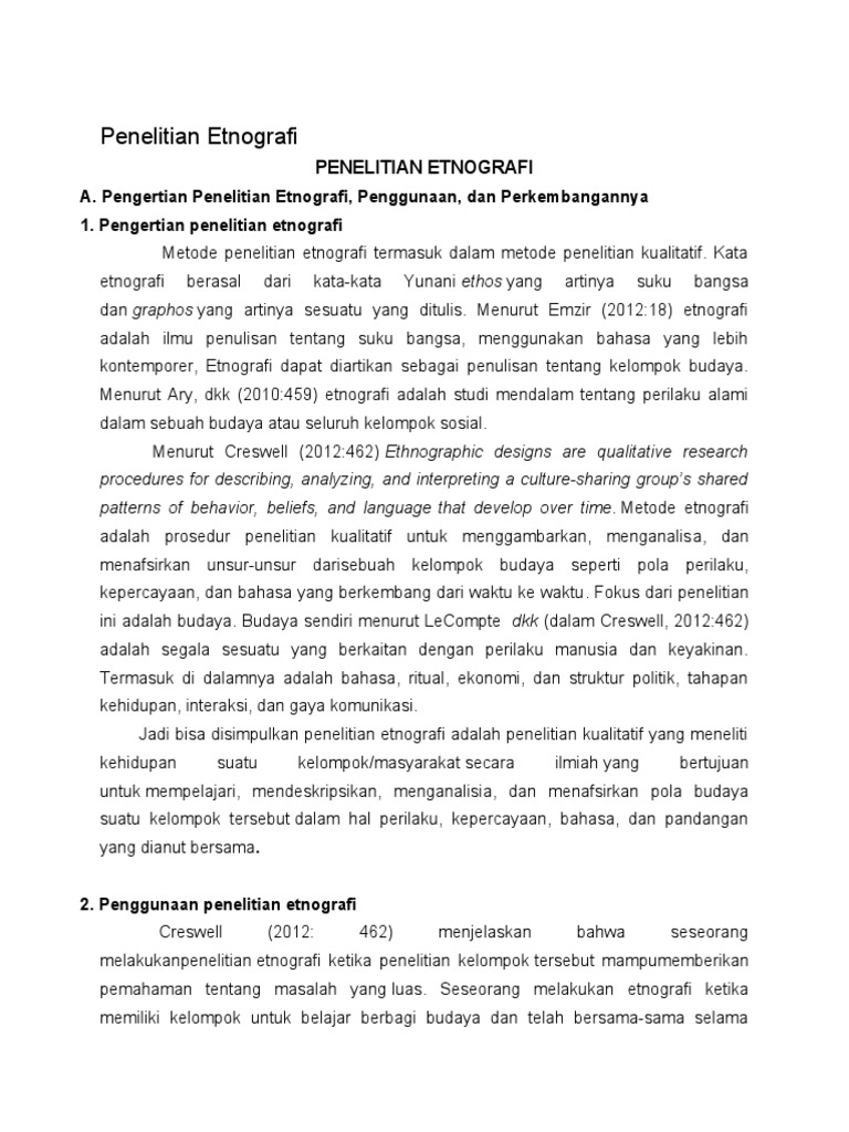 Etnografi | PDF