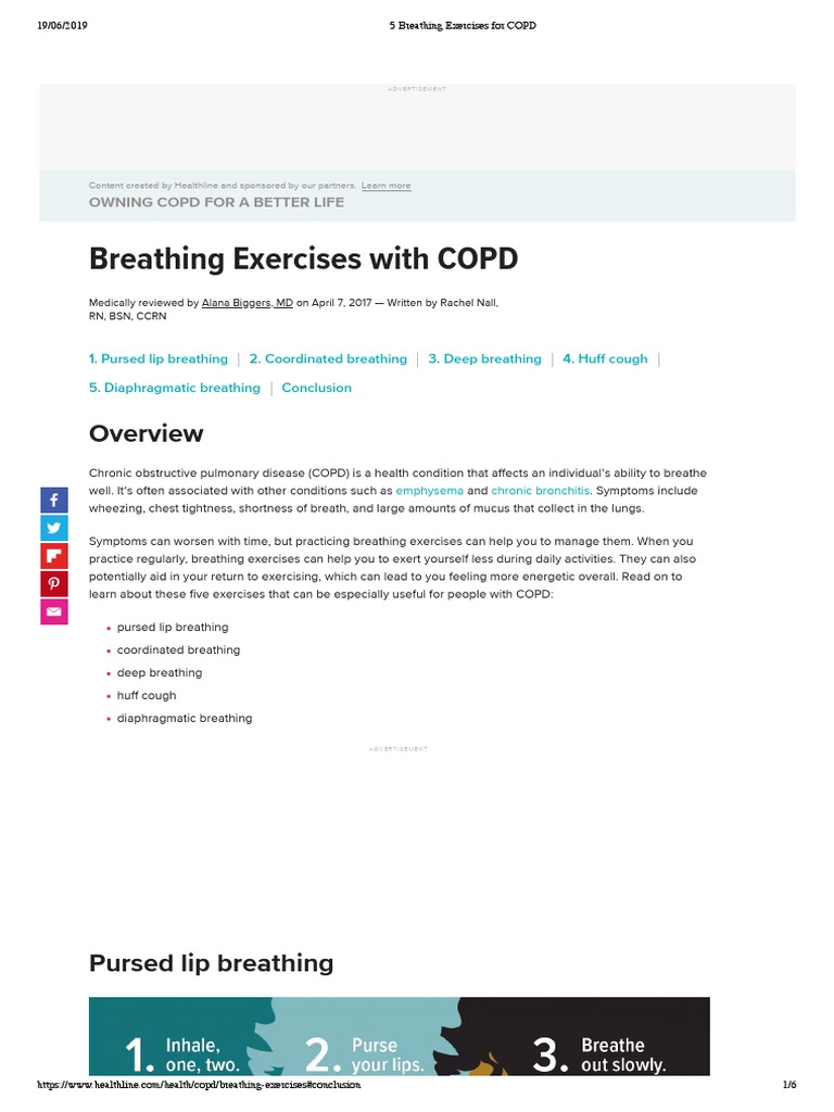 5 Breathing Exercises For COPD | PDF | Chronic Obstructive Pulmonary ...
