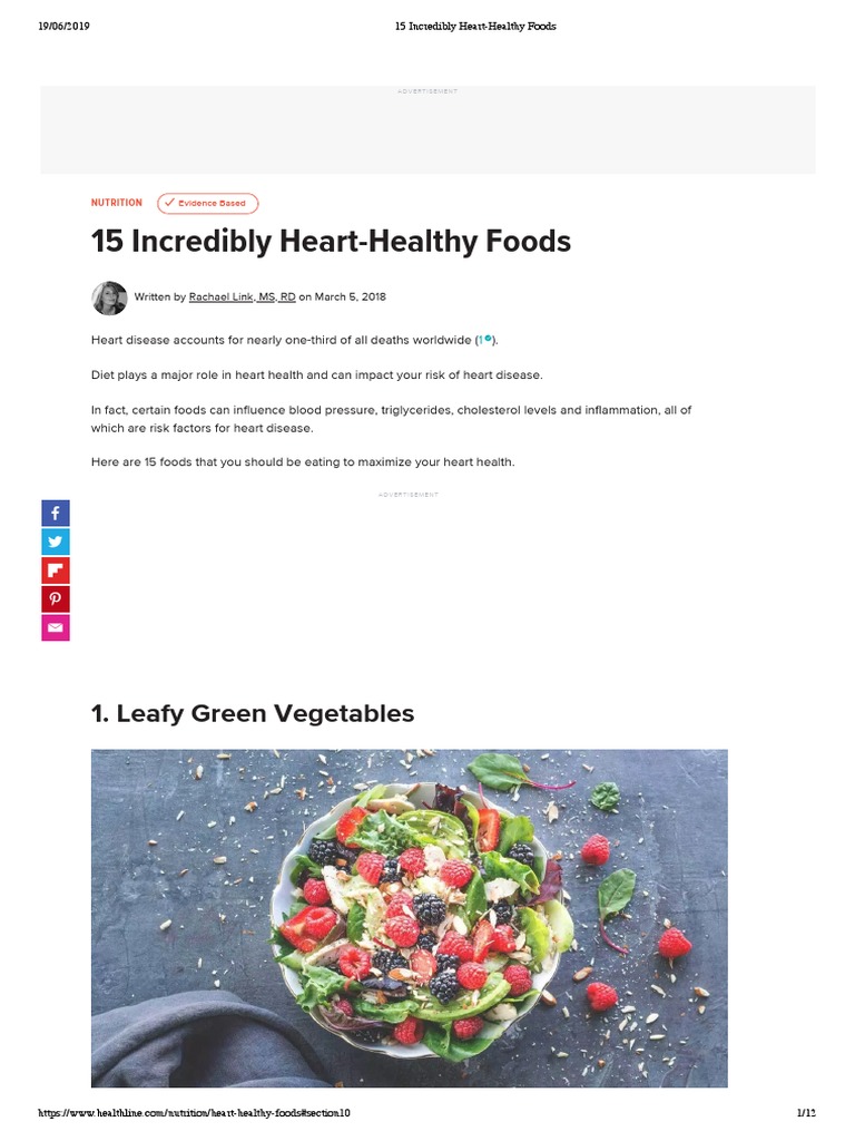 15 Incredibly Heart Healthy Foods Pdf Whole Grain Cholesterol