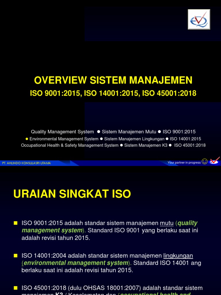 Materi Overview Iso 9001 14001 45001 Pdf
