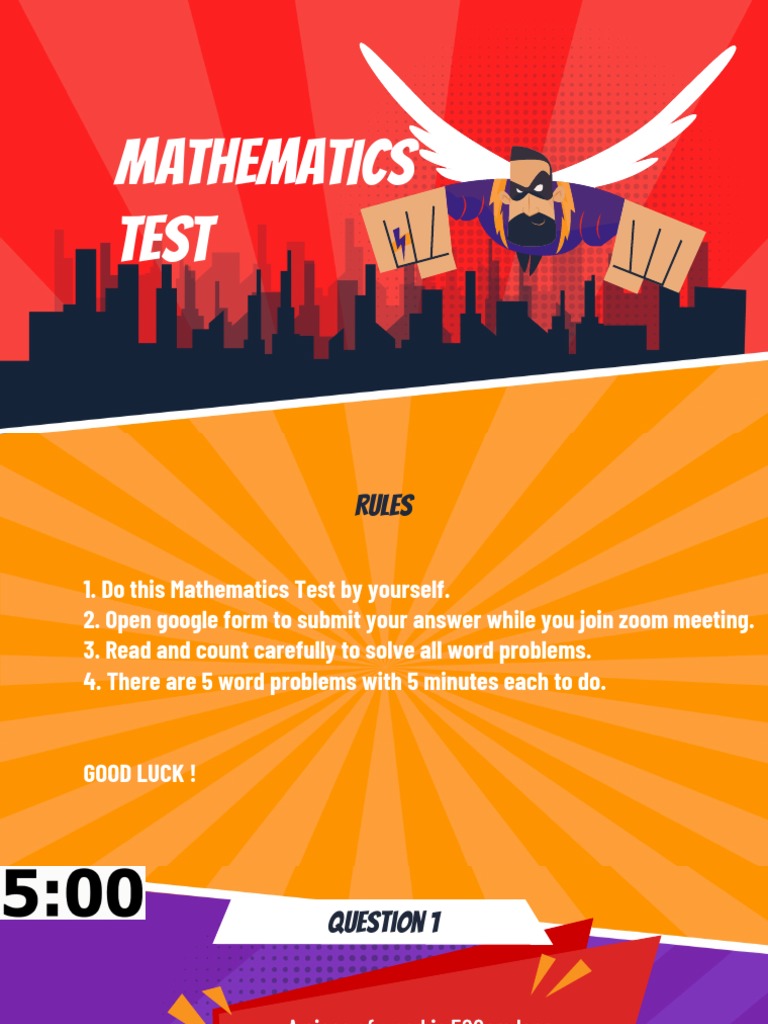 Math Test - Word Problems | PDF | Home & Garden | Self-Improvement