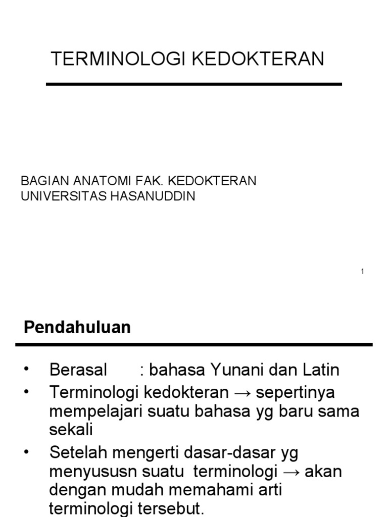 Arti dan Contoh Terminologi Kedokteran | PDF