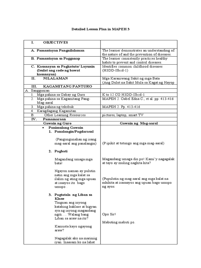 P.E Lesson Plan | PDF