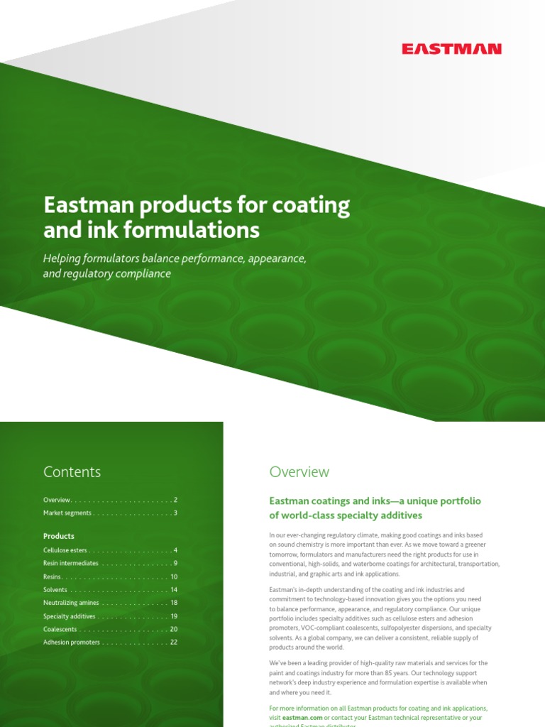 Eastman Product For Ink and Coating | PDF | Paint | Ink