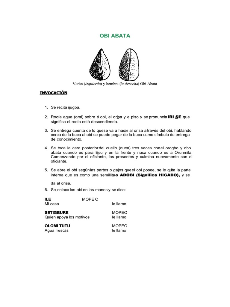 Invocación y Significado de Obi Abata | PDF | Naturaleza