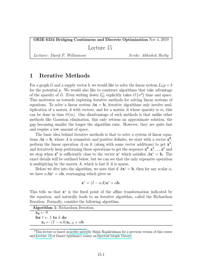 ORIE 6334 Bridging Continuous and Discrete Optimization Lecture | PDF | Eigenvalues And ...