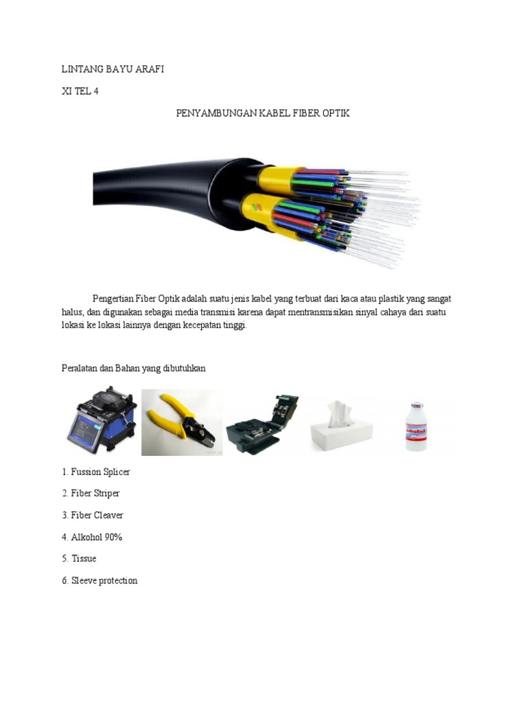 Penyambungan Kabel Fiber Optik | PDF