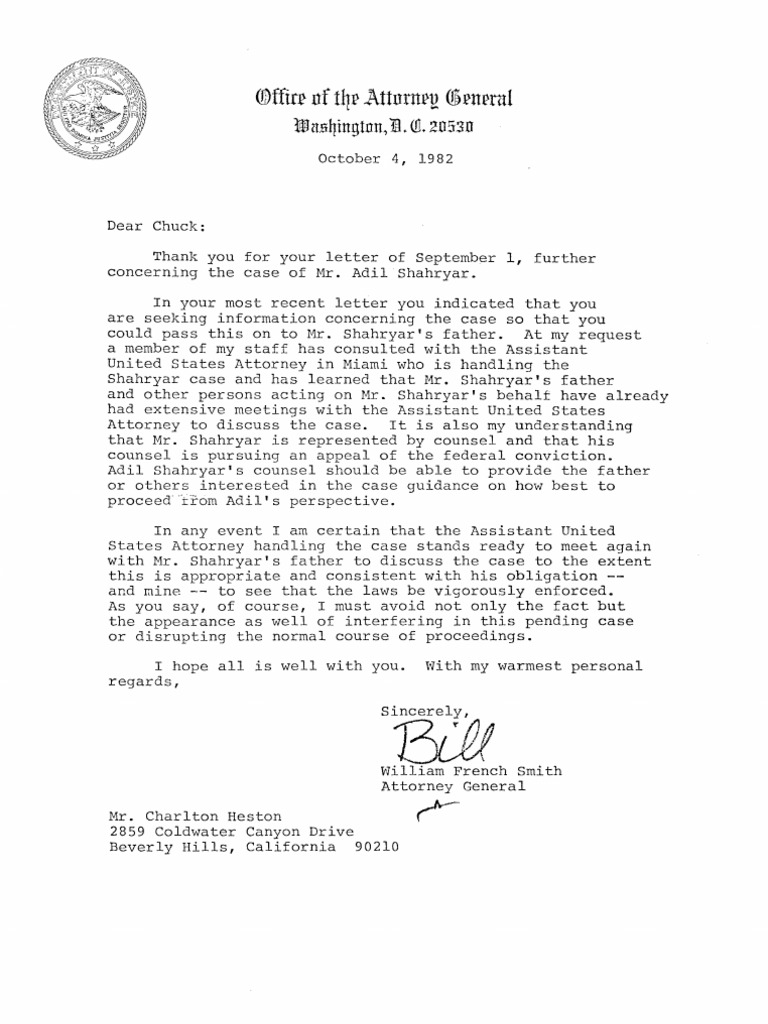 Adil Shahryar, Charlton Heston US Attorney General Set1 | PDF | Business