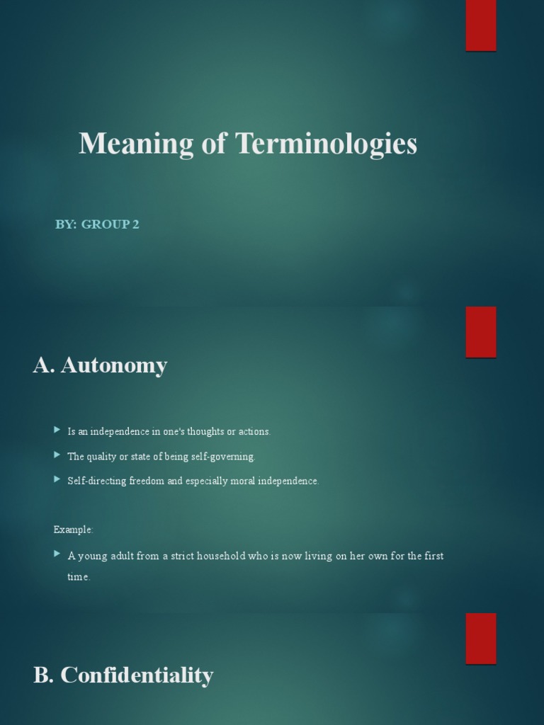 Meaning of Terminologies | PDF