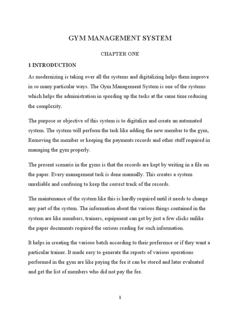 Gym Management System CH.1 | PDF | Computer Data | Computing