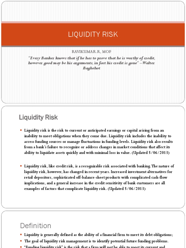 Liquidity Risk | PDF | Liquidity Risk | Market Liquidity