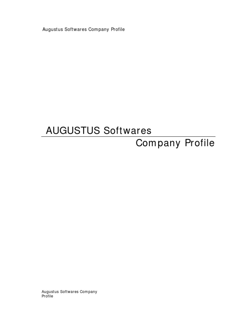 Augustus Softwares Company Profile | PDF | Software Development ...