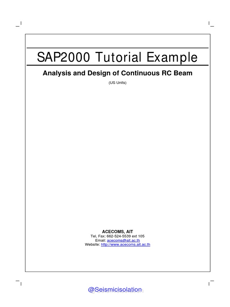 SAP2000 Tutorial Example: Analysis and Design of Continuous RC Beam ...