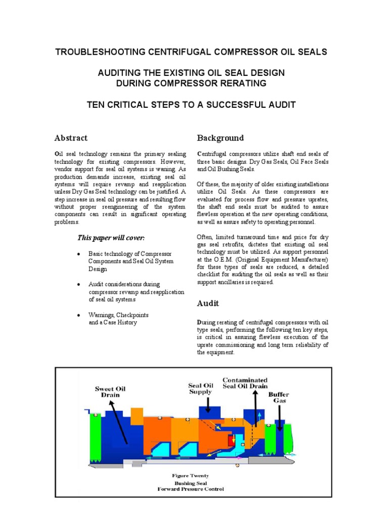 Ten Critical Steps to a Successful Centrifugal Compressor Seal Oil ...