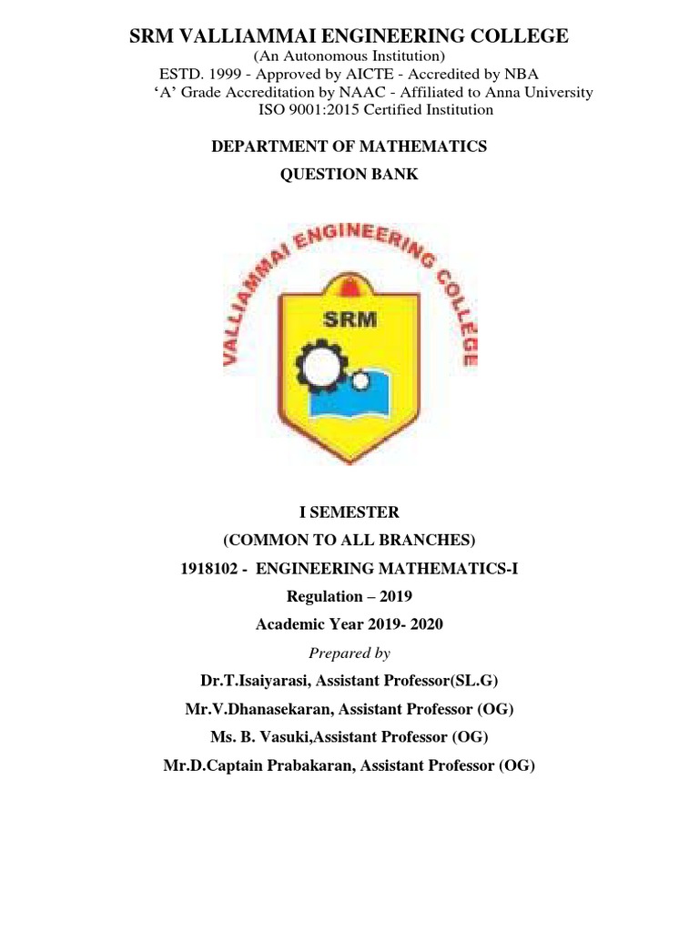 1918102-Engineering Mathematics-I | PDF | Eigenvalues And Eigenvectors ...