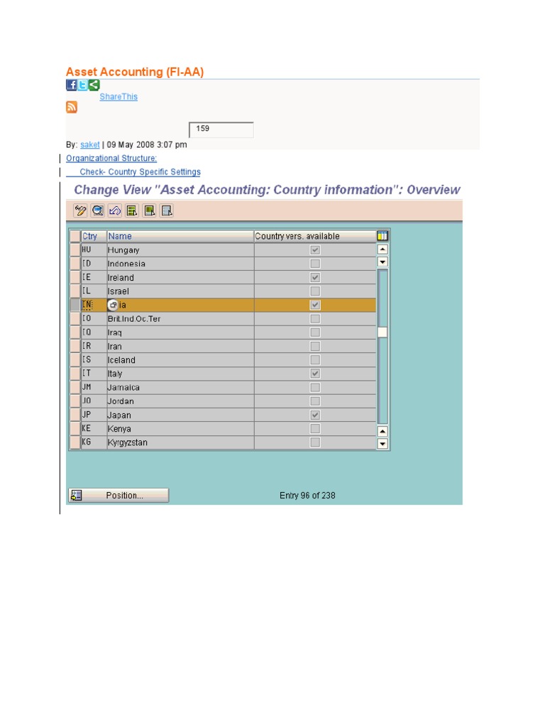 Asset Accounting (Fi-Aa) : Sharethis | PDF