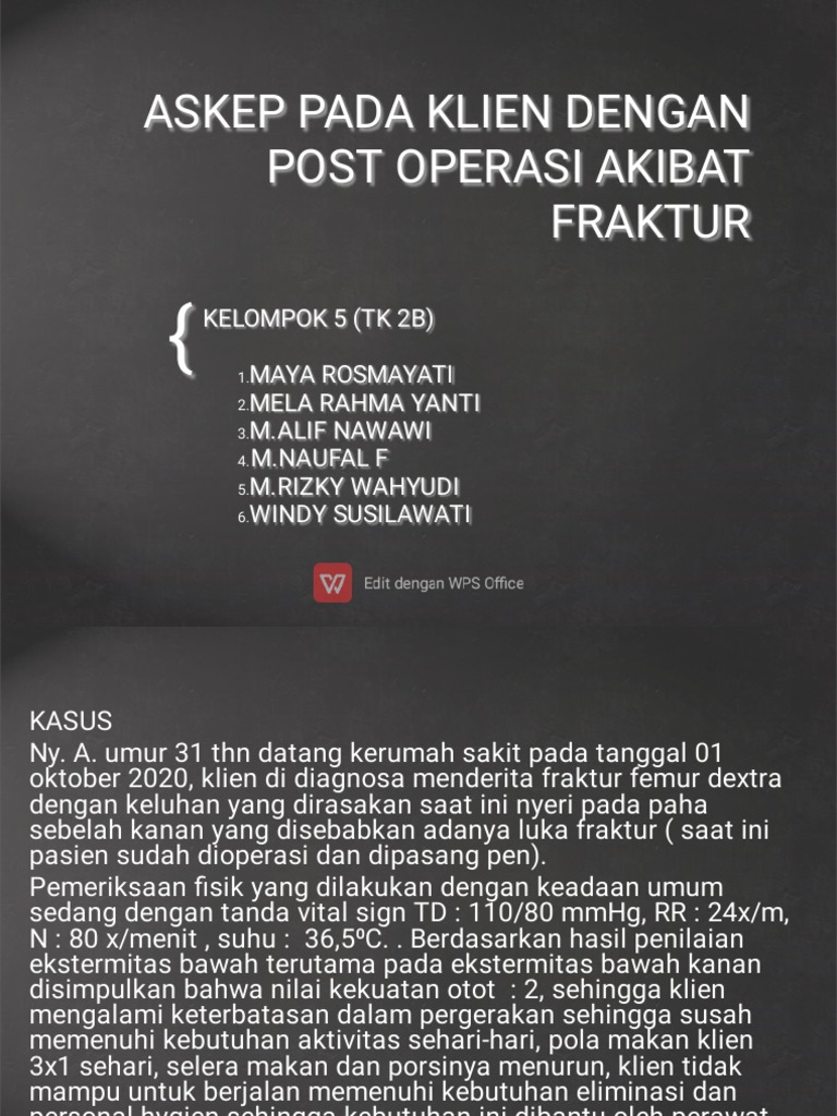 [Mengatasi Nyeri dan Memperbaiki Mobilitas Pasca Operasi Fraktur Femur ...