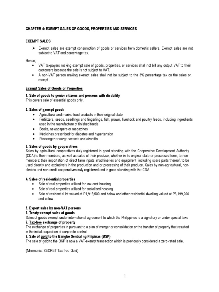 VAT-Exempt Sales Guide | PDF | Value Added Tax | Taxes