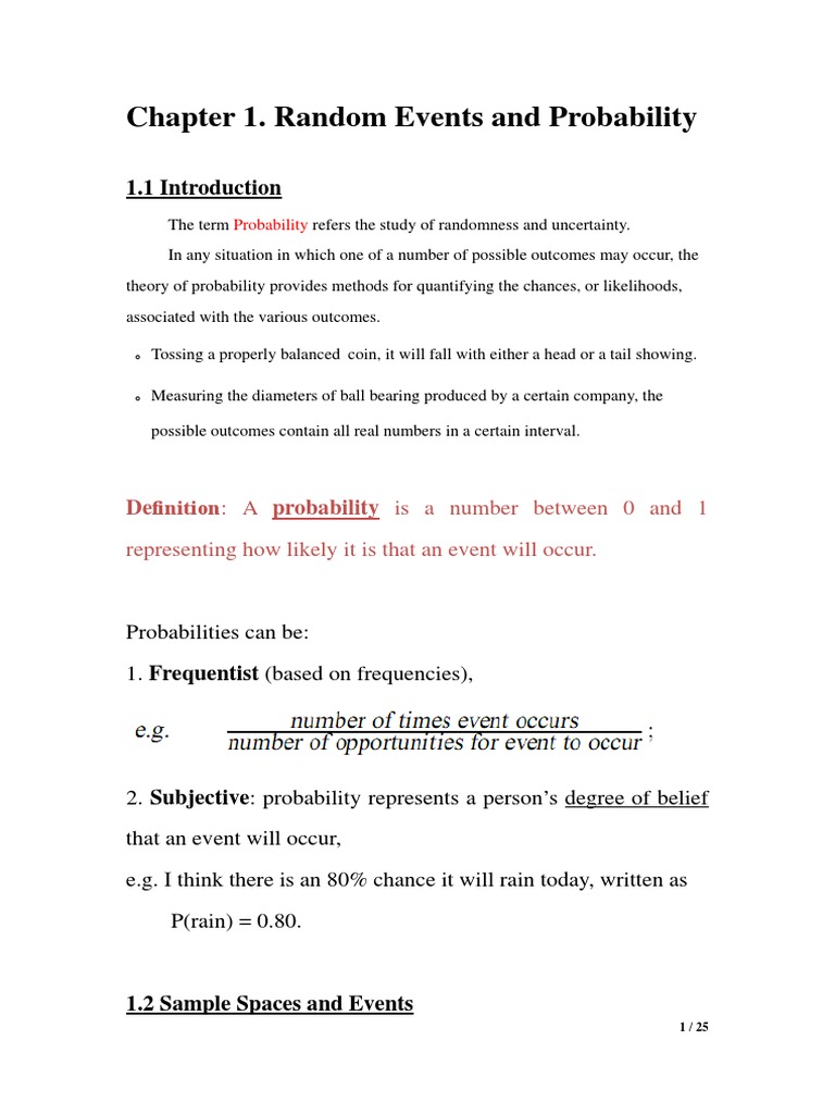 Understanding Random Events in Probability | PDF | Probability ...
