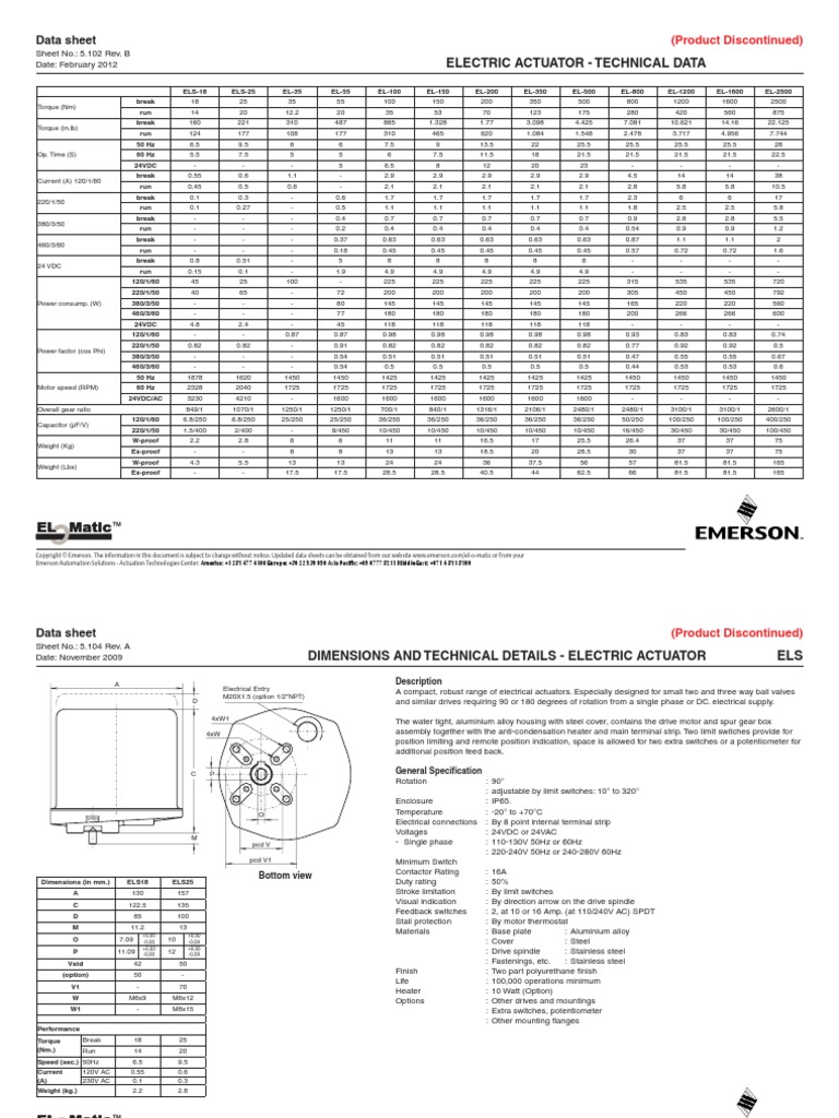 Product Data Sheet - EL-O-Matic EL Electric Actuators - Metric - EL-O ...
