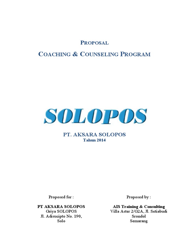 Proposal Aksara SoloPos Group Coaching Counseling 180314 | PDF