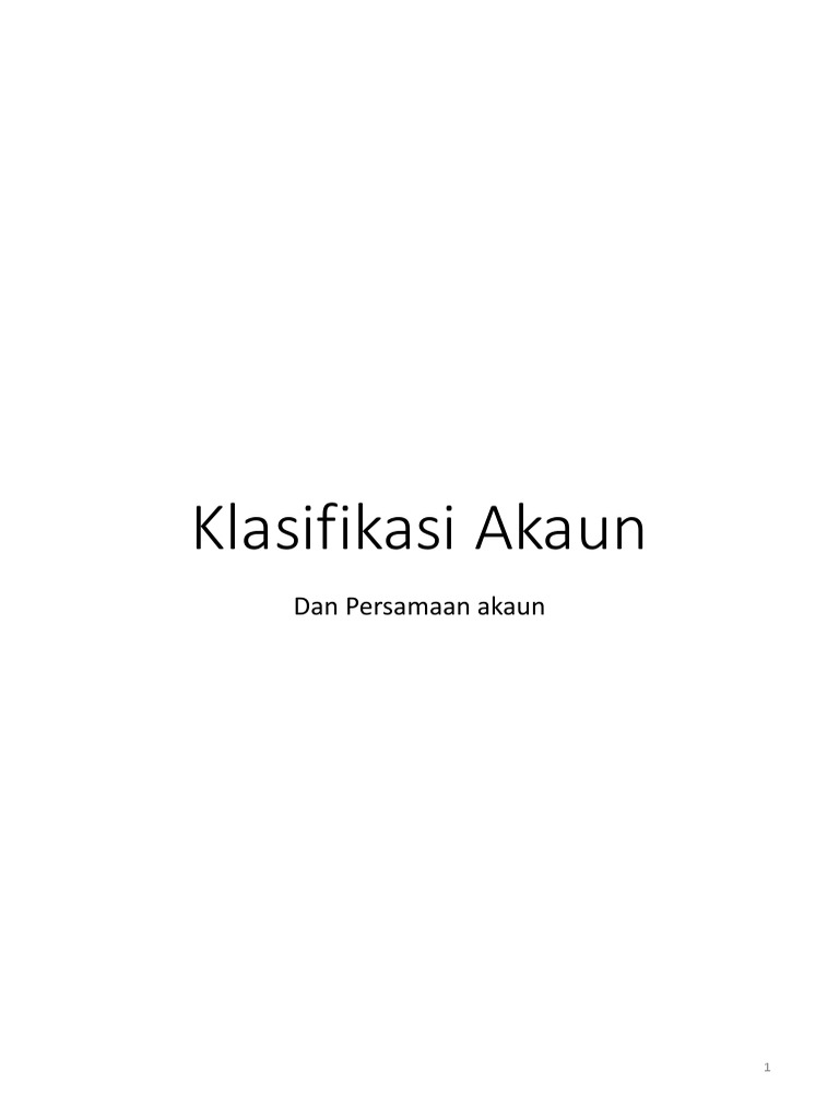 Klasifikasi Akaun Dan Persamaan Akauns | PDF