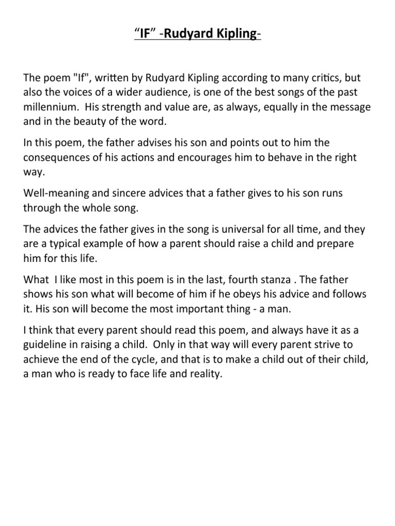 If - Rudyard Kipling | PDF | Art | Poetry