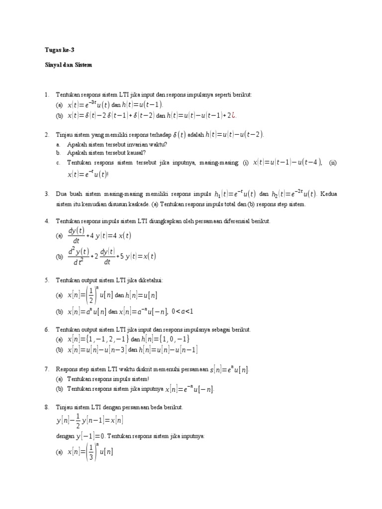 2021 Tugas Ke-2 Sinyal Dan Sistem | PDF