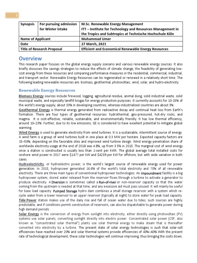 Cost-Effective Renewable Energy Solutions | PDF | Solar Power ...