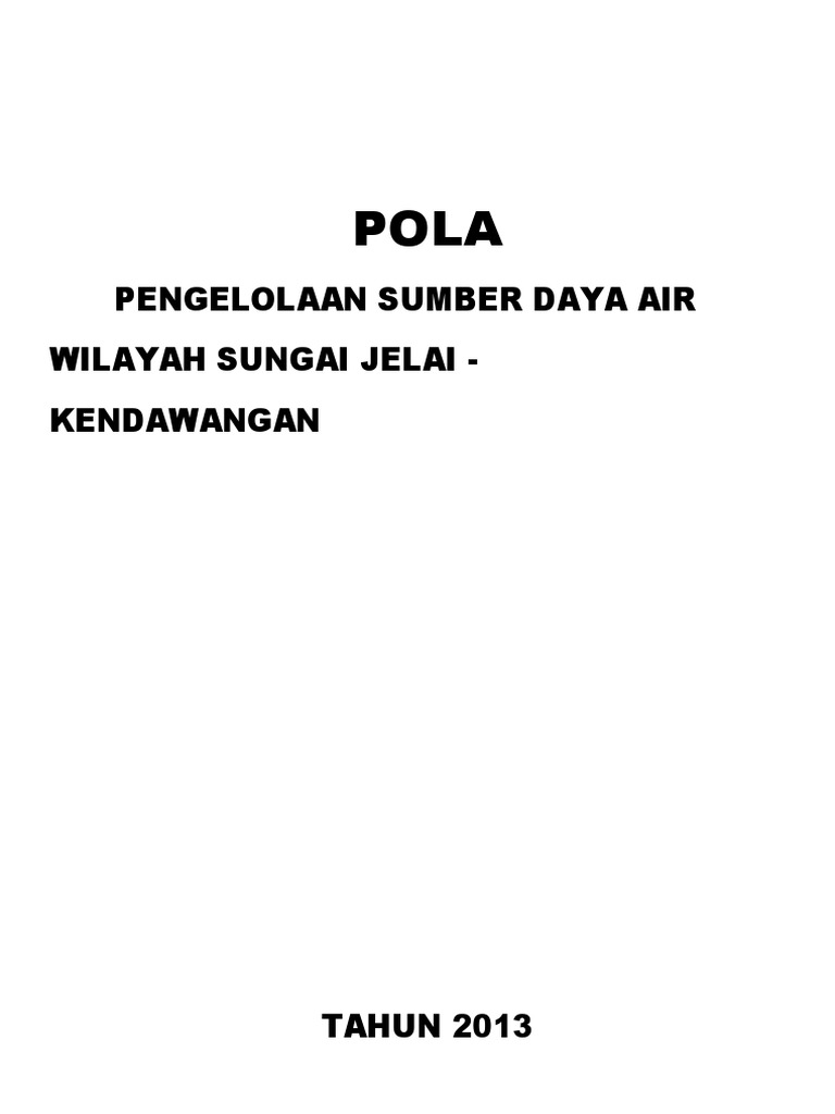 2013 - Pola PSDA Jelai Kendawangan | PDF | Pengelolaan Keuangan & Uang ...