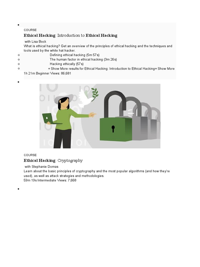 Ethical Hacking: Introduction To Ethical Hacking: Course | PDF ...