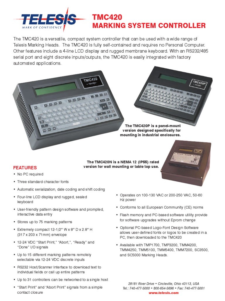 Telesis TMC420 08 | PDF | Personal Computers | Input/Output