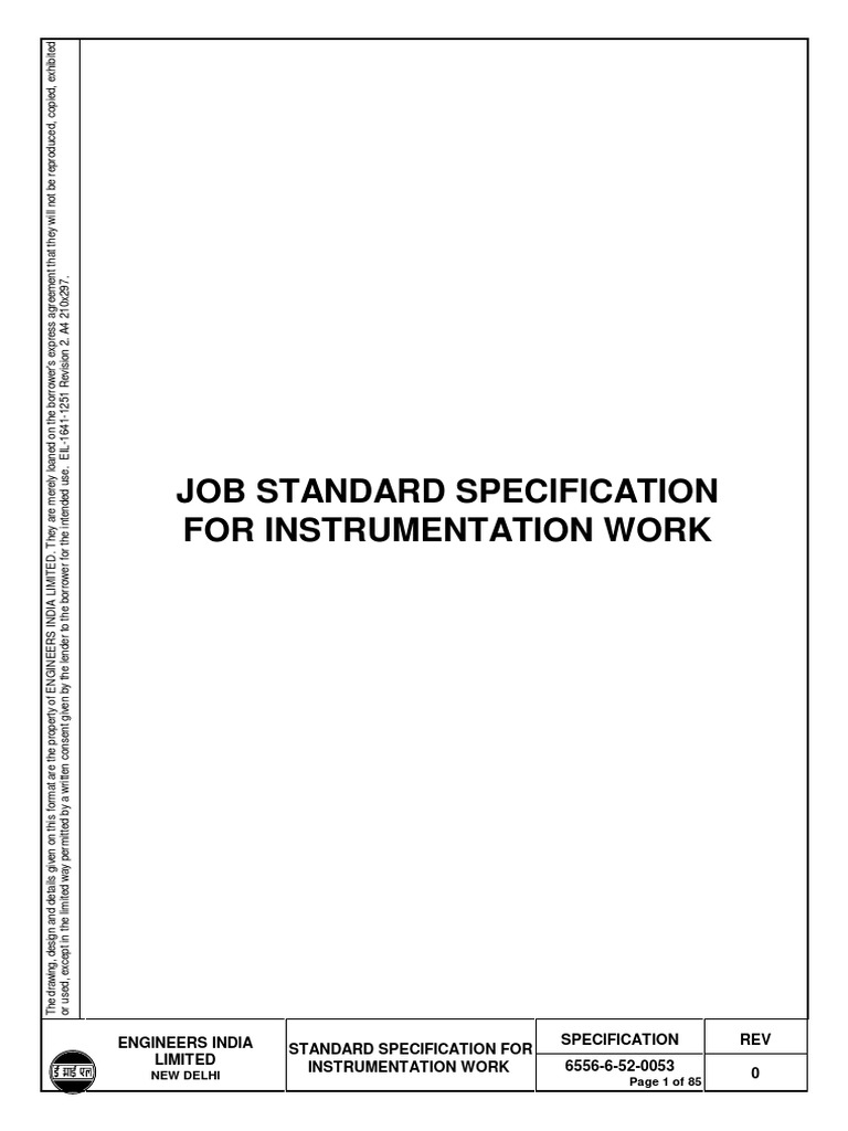 Eil Spec For Instrumentation Works | Download Free PDF | Specification (Technical Standard ...
