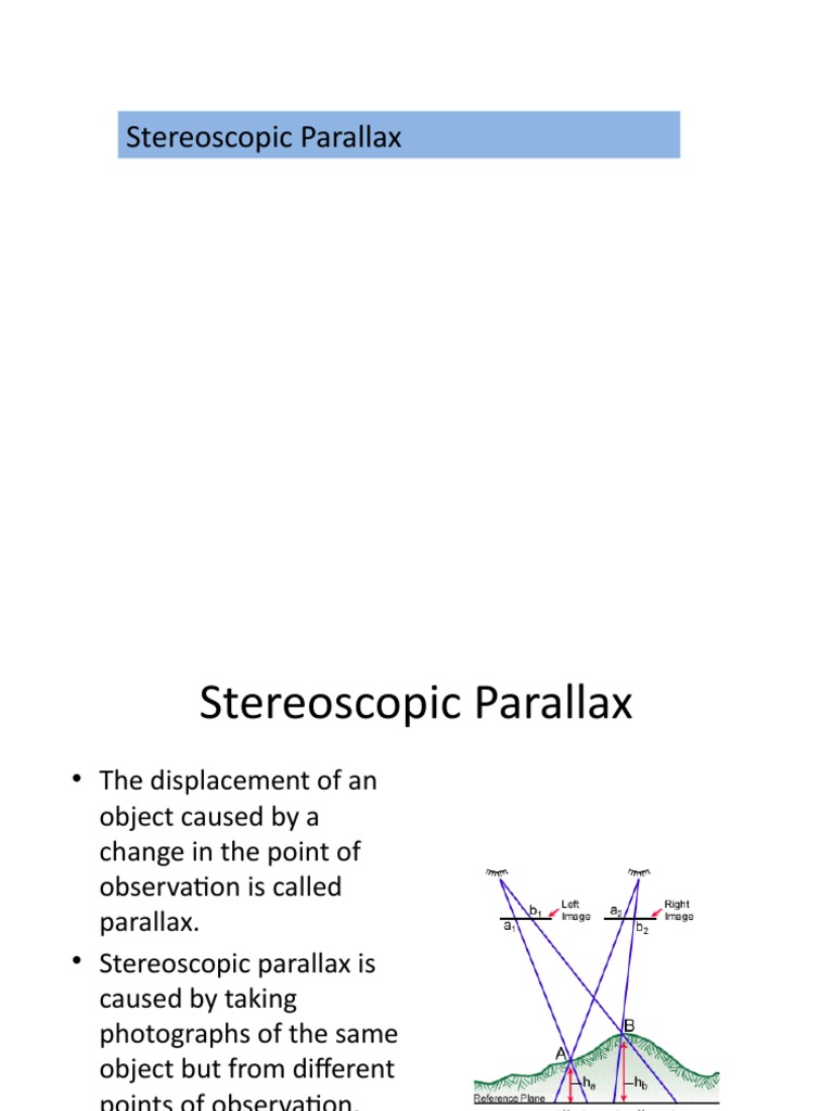 Stereoscopic Parallax in Photogrammetry | PDF | Stereoscopy | Metrology