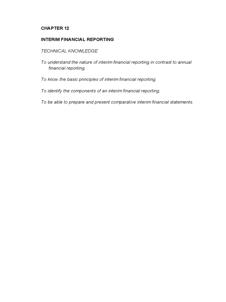 Interim Financial Reporting | PDF | Financial Statement | Income Statement