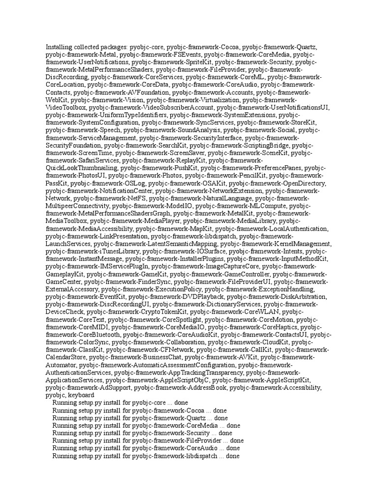Pyobjc Framework | PDF | Software | Computing