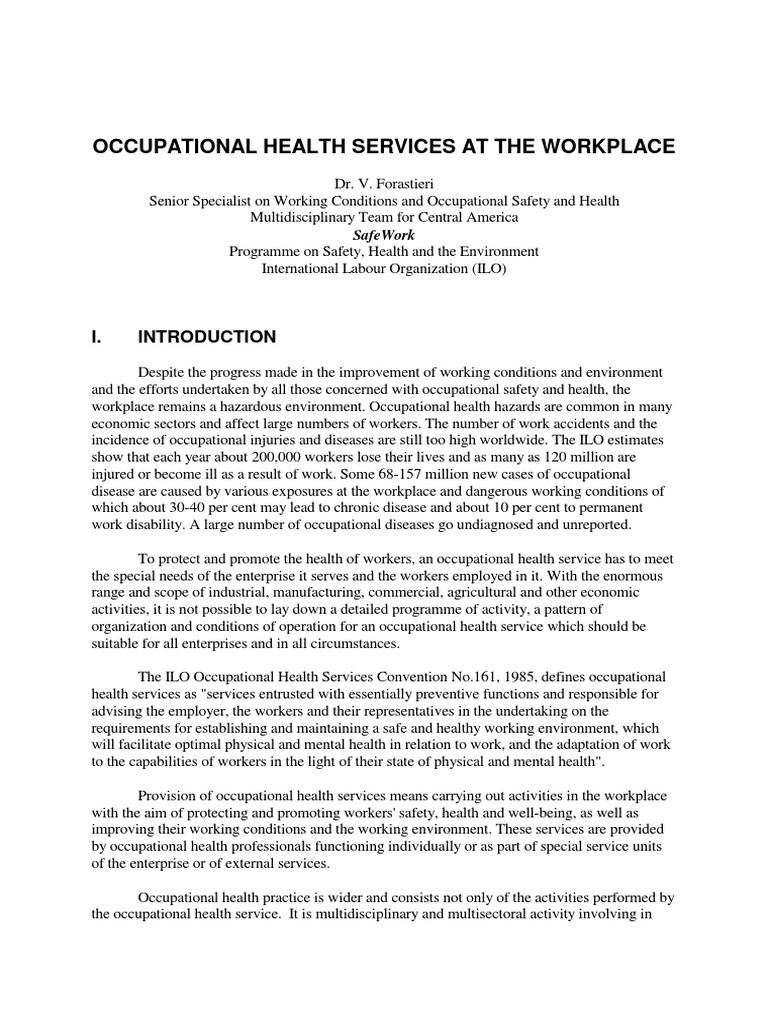 006 Guide ILO OCC Health. | PDF | Occupational Hygiene | Occupational ...