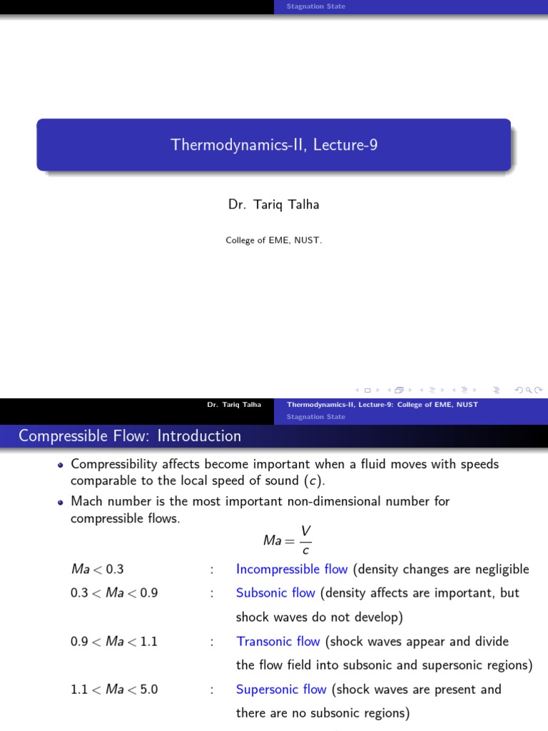 Lecture9 Thermodynamics II | PDF | Mach Number | Fluid Dynamics