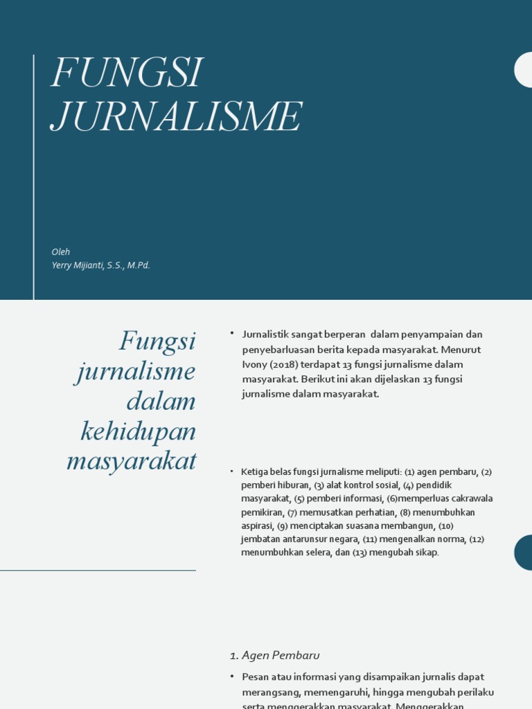 13 Fungsi Jurnalisme dalam Masyarakat | PDF