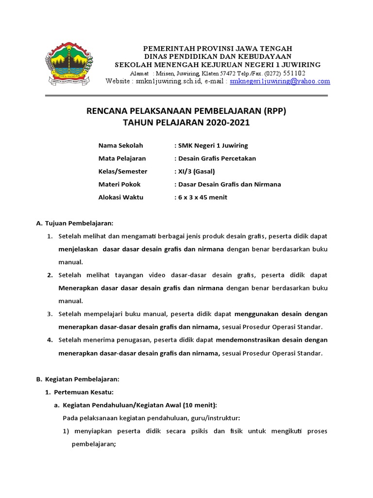 RPP DGP Pertemuan 1 | PDF | Karier & Perkembangan | Komputer