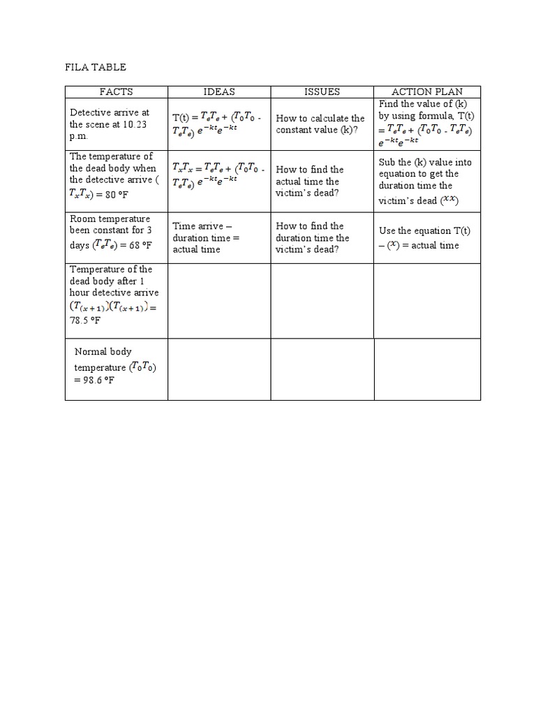 Fila Table & Ref | PDF