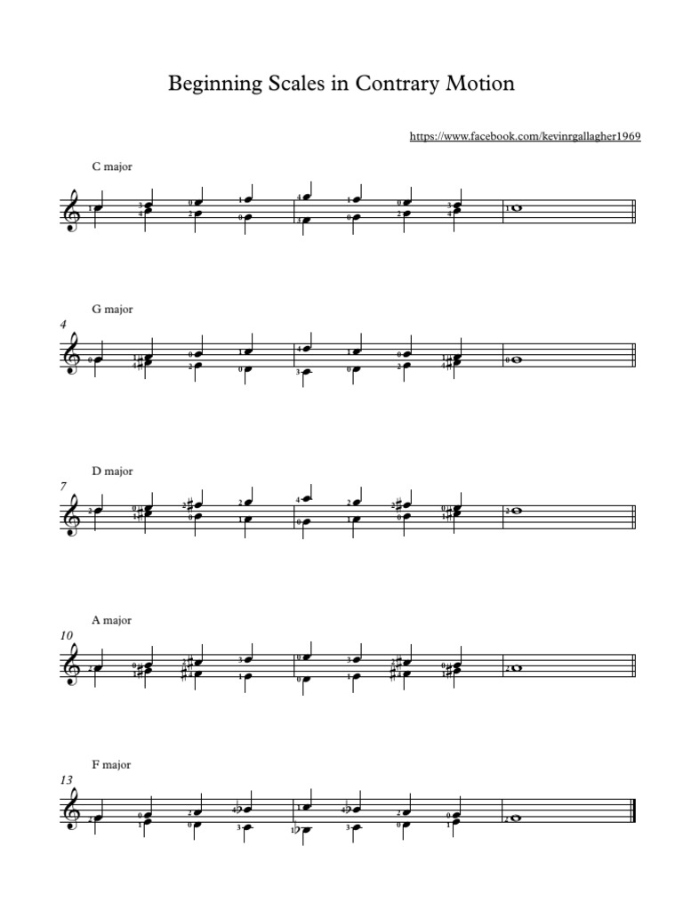 Beginning Contrary Motion Scales | PDF
