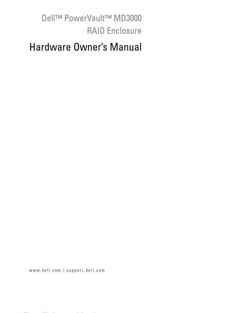 MD3000 Hardware Owners Manual | PDF | Hard Disk Drive | Cache (Computing)