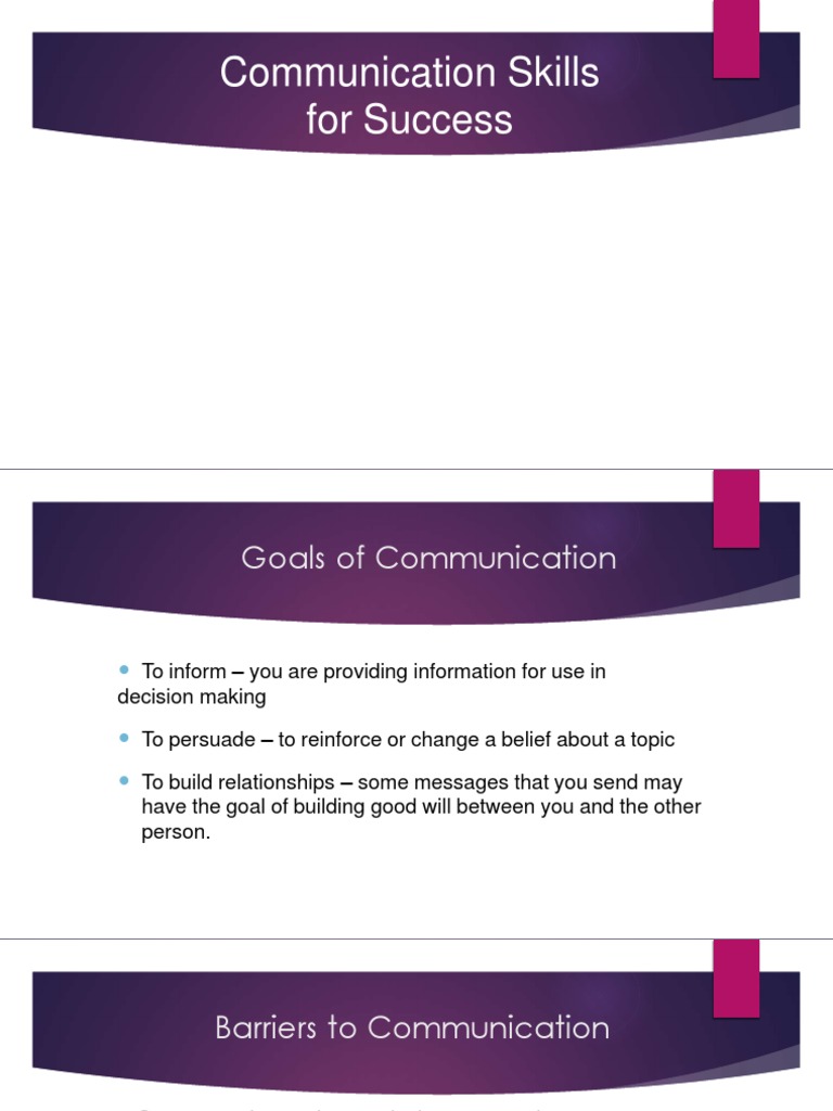 Communication Skills For Success | PDF | Conversation | Communication
