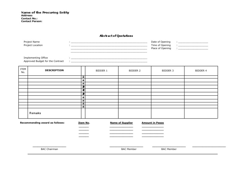 Abstract of Bids (Procurement) | PDF