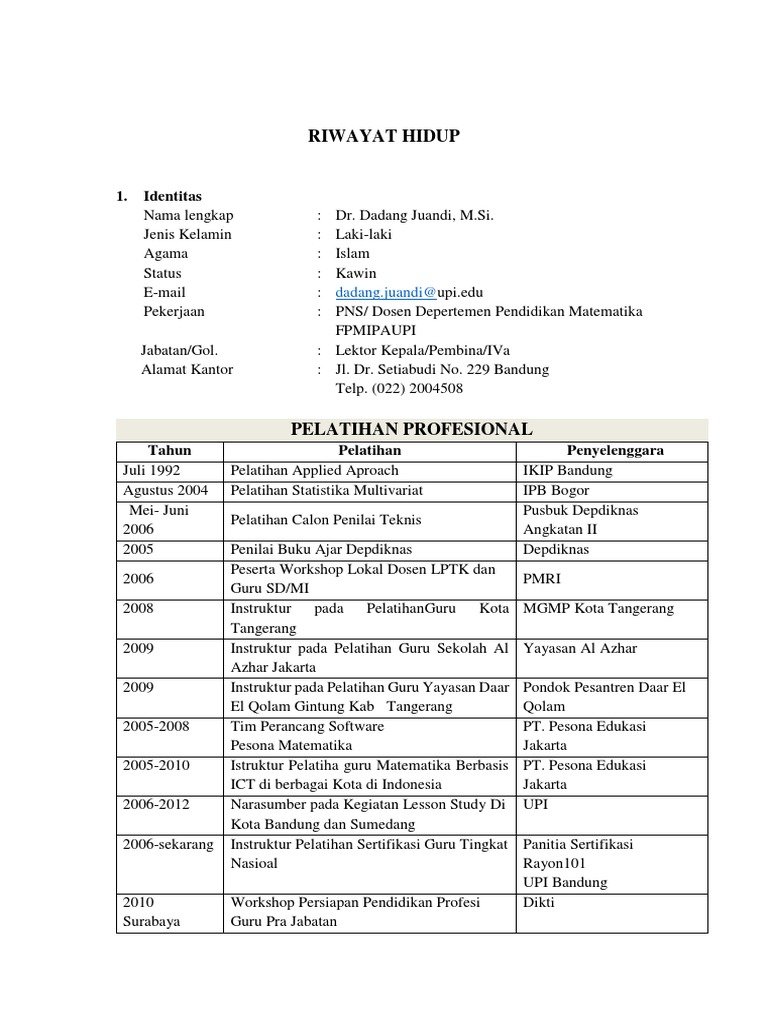 CV Dadang J 2018 2 | PDF