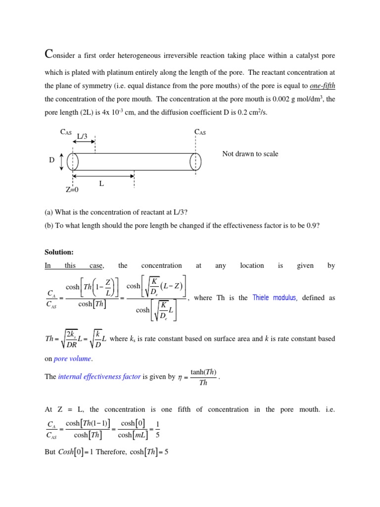 Solution:: Cosh Cosh 1 Cosh Cosh | PDF | Reaction Rate Constant | Concentration