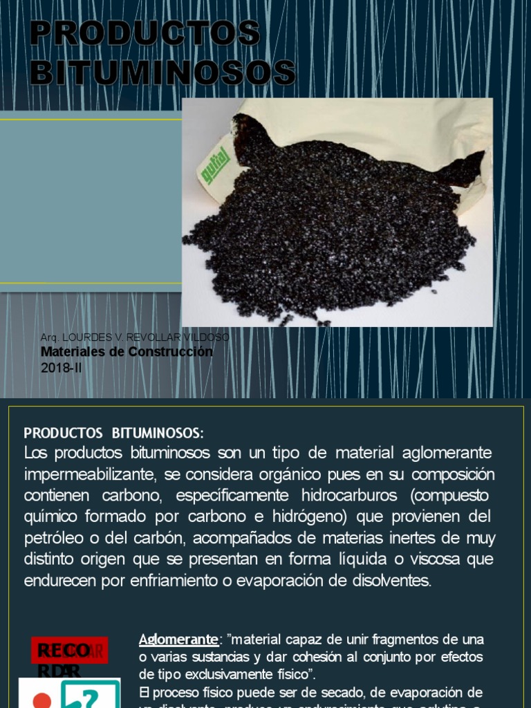 Productos Bituminosos | PDF | Asfalto | Petróleo