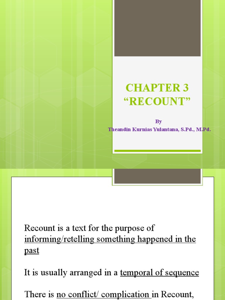 Chapter 3 - Recount | PDF | Language Mechanics | Cognitive Science